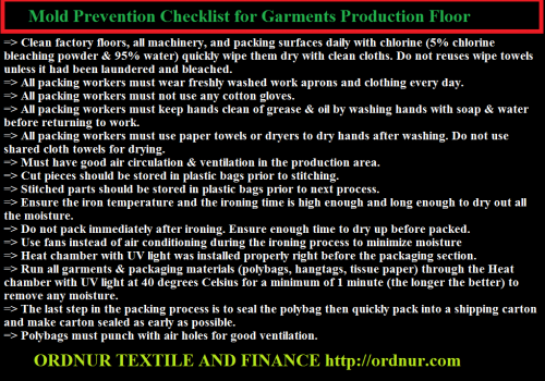 Mold Prevention Checklist in Garments - ORDNUR