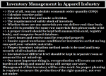 Inventory Management in Apparel Industry - ORDNUR