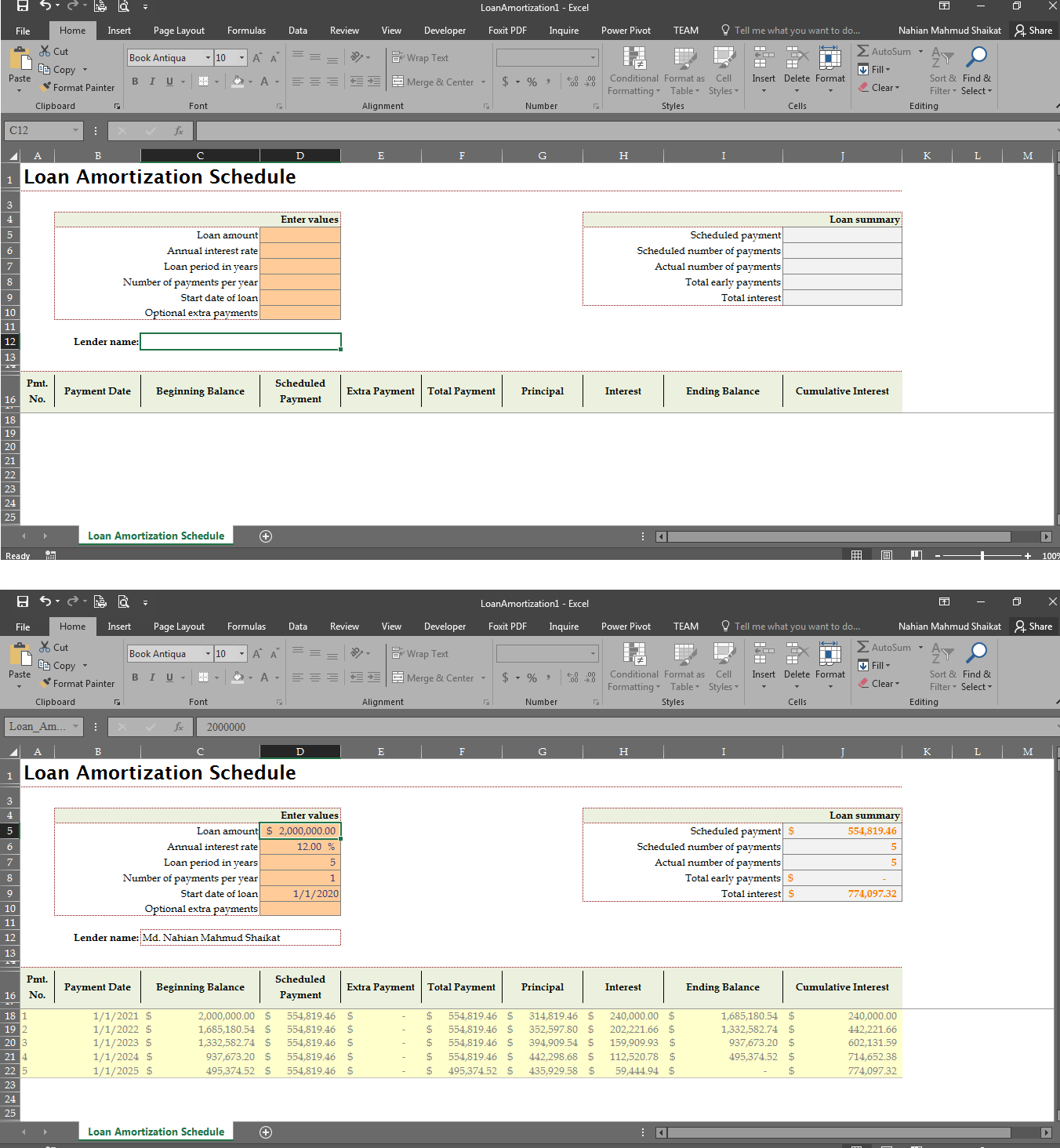 How to Make Loan Amortization Schedule in Excel - ORDNUR